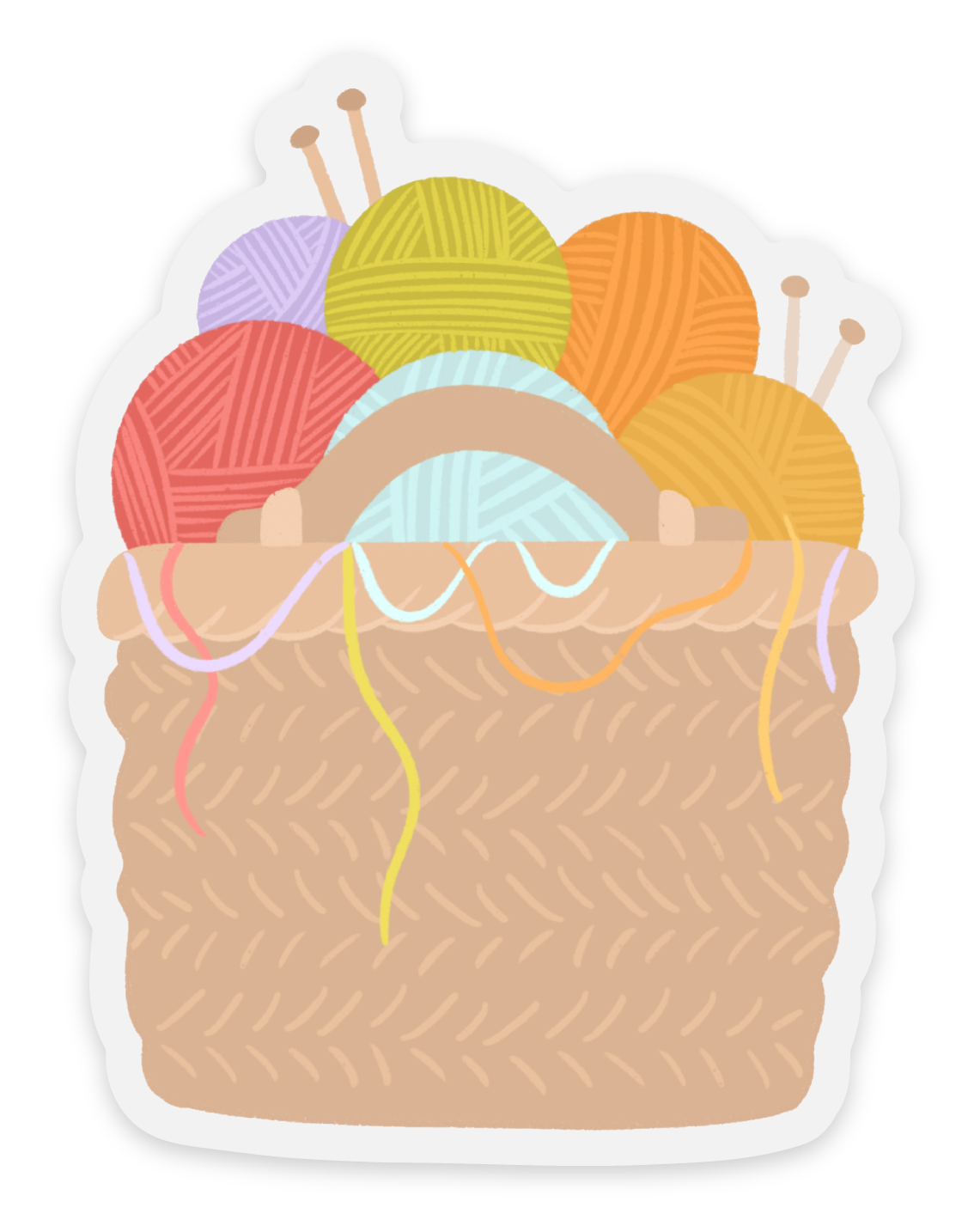 Yarn Basket Sticker 2.3x3in – Thread the Needle Stitchery LLC