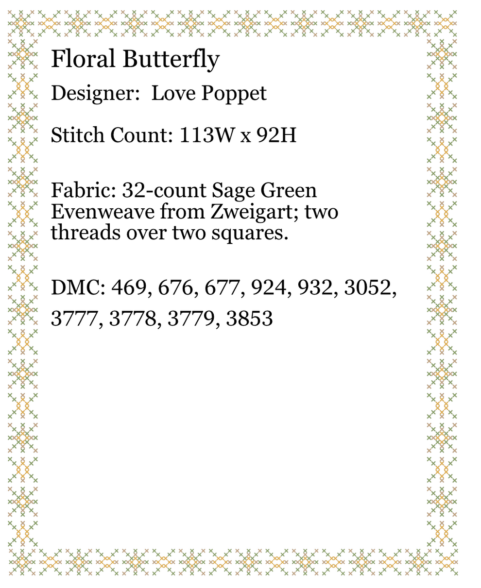 Floral Butterfly – Thread the Needle Stitchery LLC