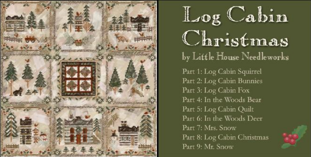 Log Cabin In the Woods Deer – Thread the Needle Stitchery LLC