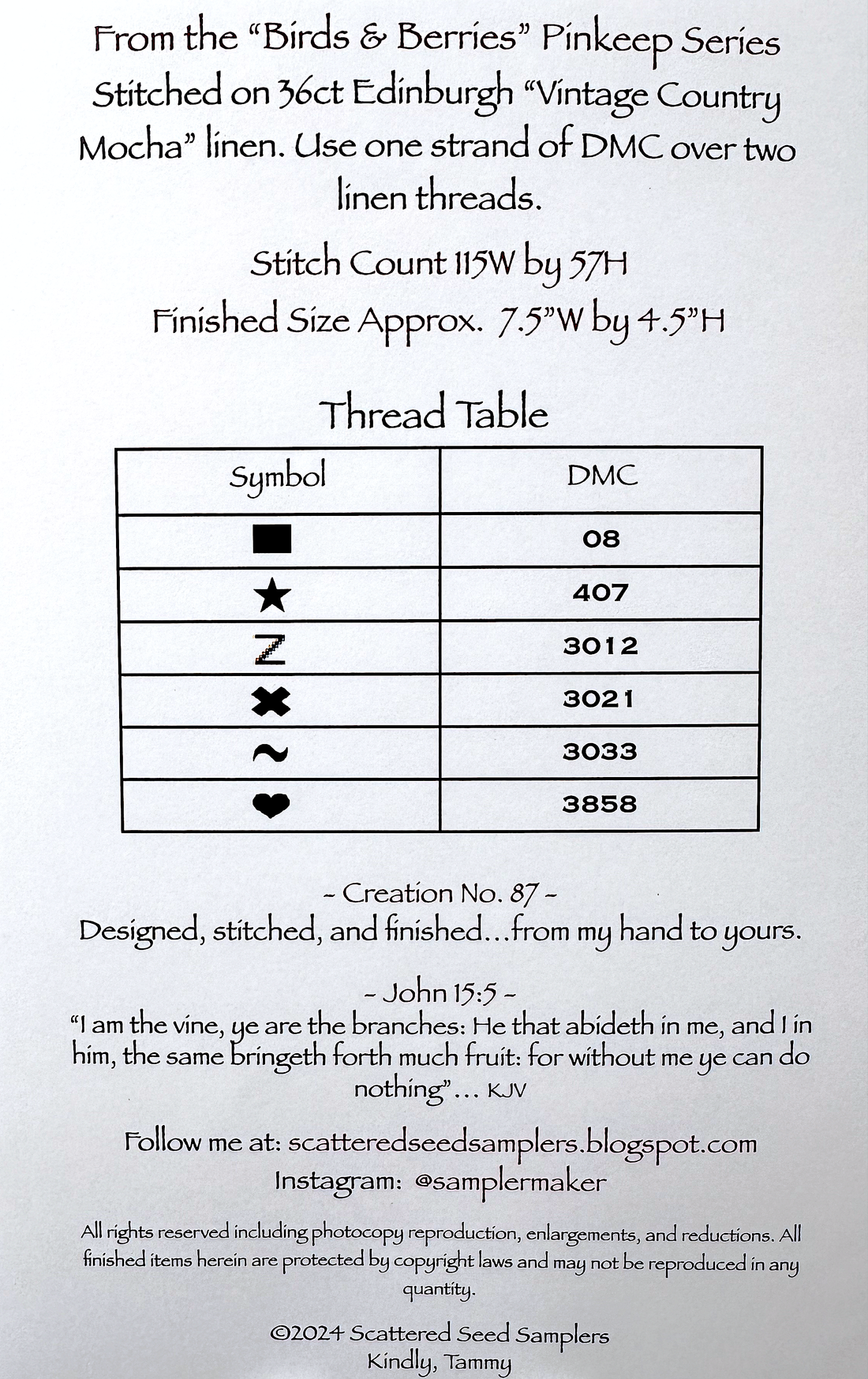 Sweets of the Vine Pinkeep – Thread the Needle Stitchery LLC