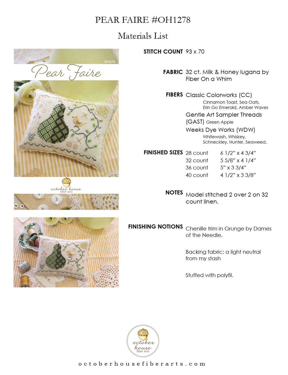 Pear Faire – Thread the Needle Stitchery LLC
